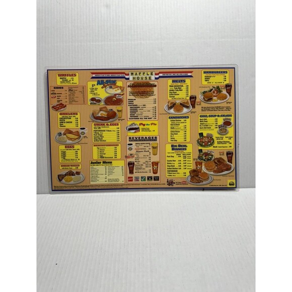 Waffle House | Kitchen | 202 Laminated Waffle House 1x 165 Menu Vintage ...